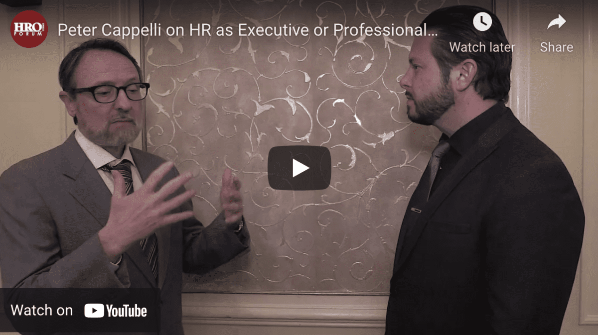 Peter Cappelli on HR as Executive or Professional Function - Presented ...